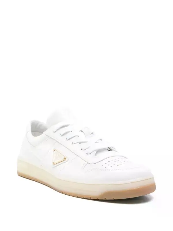 Prada Downtown Leather Sneakers - White