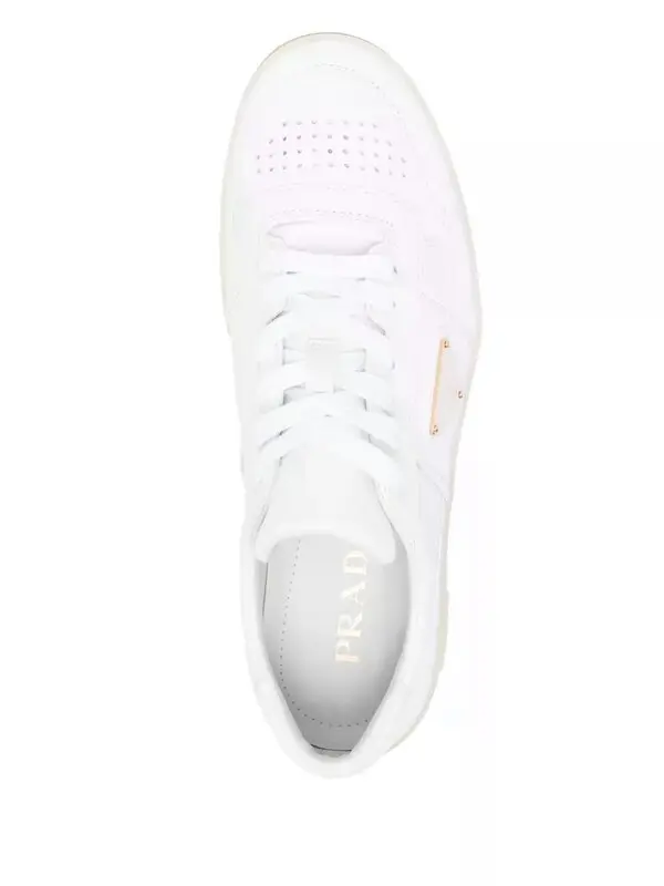 Prada Downtown Leather Sneakers - White