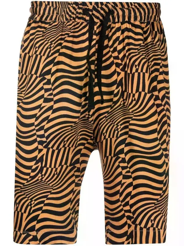 GARCONS INFIDELES Abstract Print Mid-rise Shorts