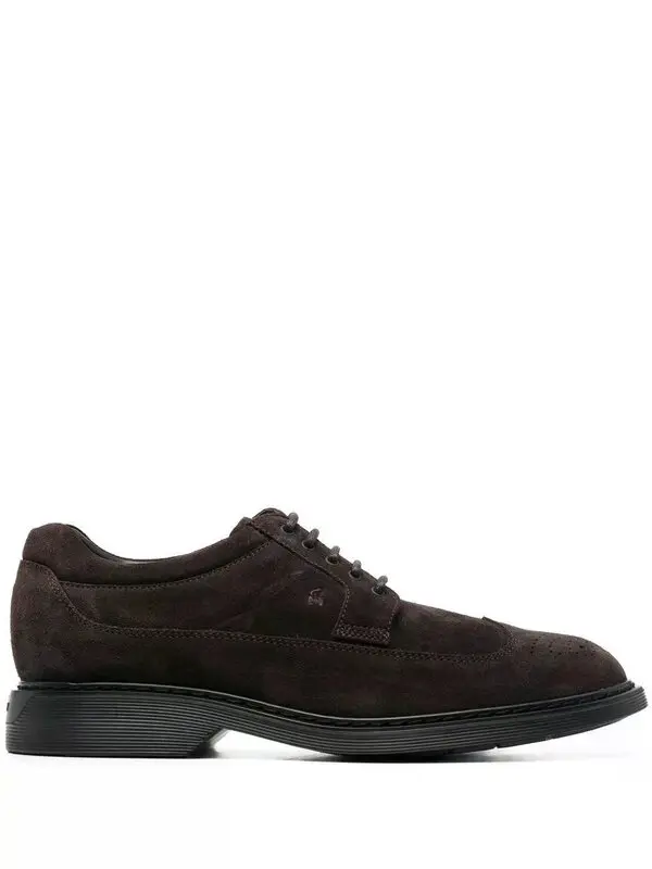 Hogan Lace-up Suede Derby Shoes - Brown