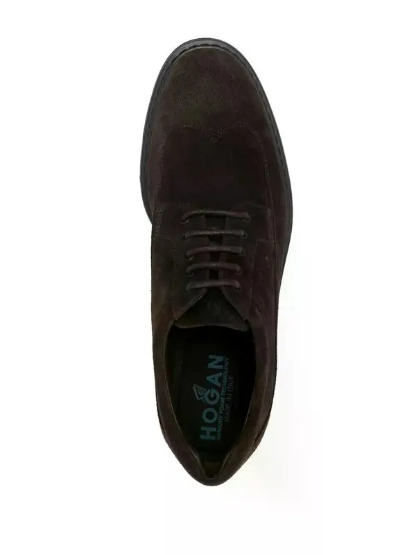 Hogan Lace-up Suede Derby Shoes - Brown