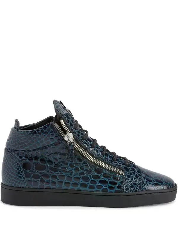GIUSEPPE ZANOTTI Kriss Crocodile-effect Sneakers - Black