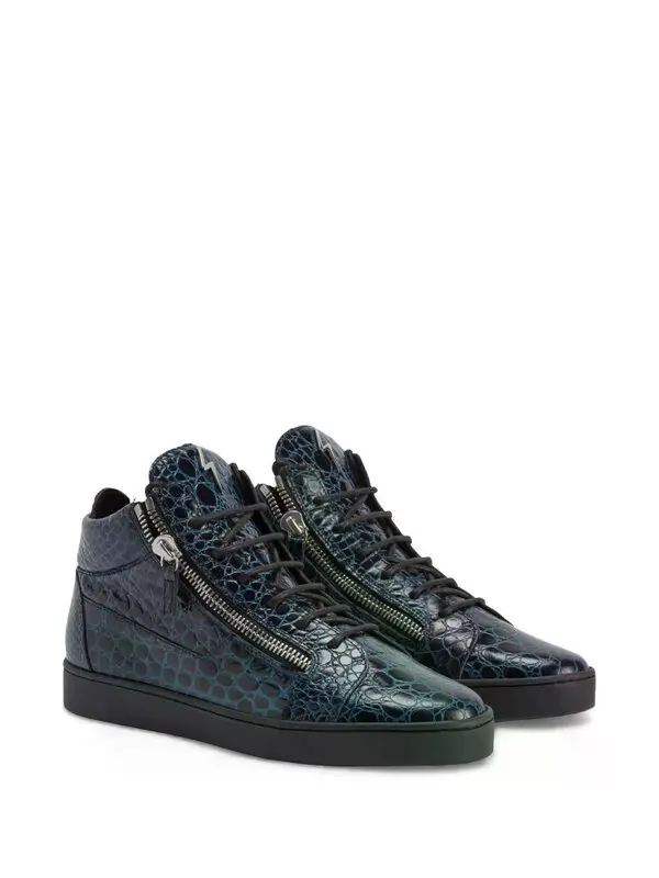 GIUSEPPE ZANOTTI Kriss Crocodile-effect Sneakers - Black