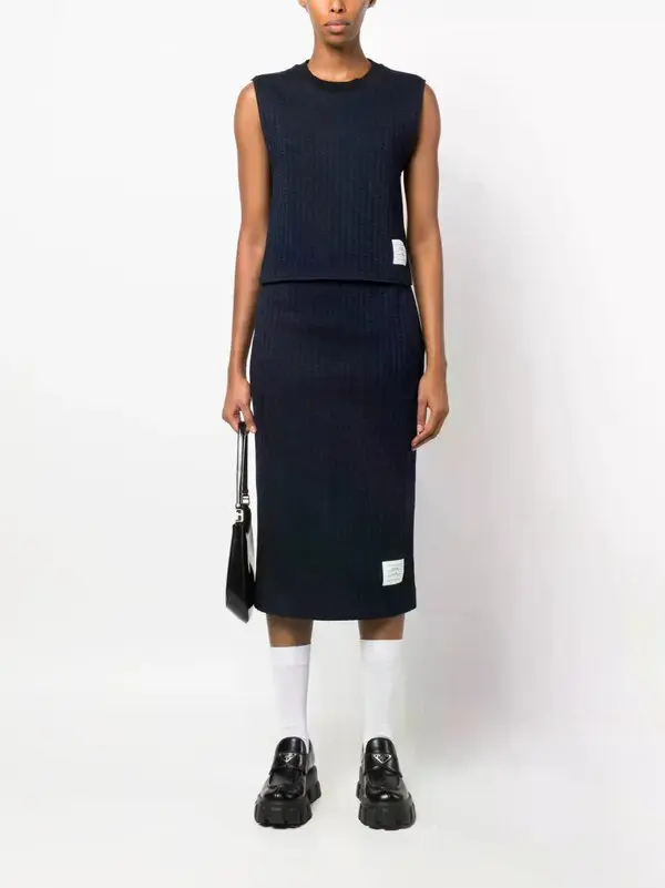 Thom Browne Logo-patch Jacquard Top