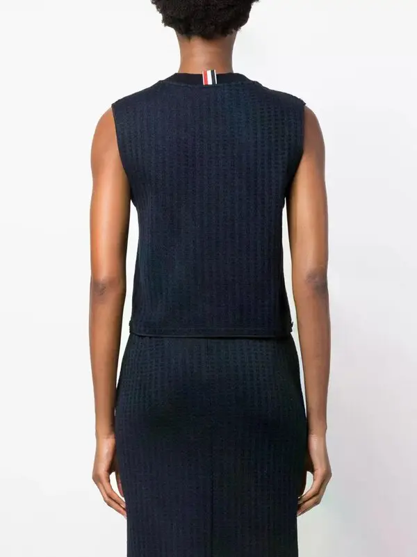 Thom Browne Logo-patch Jacquard Top