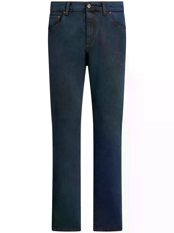 Etro Pegaso-motif Slim-fit Jeans - Blue