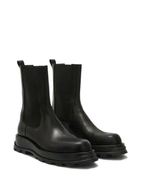 JIL SANDER Leather Ankle Boots