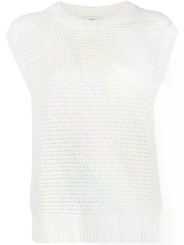 Closed Honeycomb-knit Crew-neck Vest - Neutrals