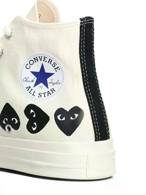 CONVERSE X COMME DES GARONS PLAY Chuck 70 Multi-heart High Top Sneakers