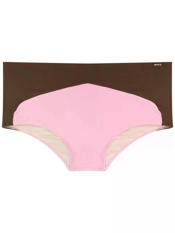 AMIR SLAMA Panelled Swim Trunks - Brown