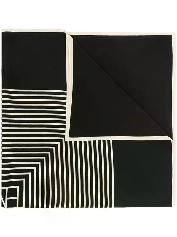 TOTEME Stripe Print Scarf - Black
