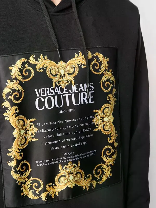 Versace Baroque Logo Printed Hoodie