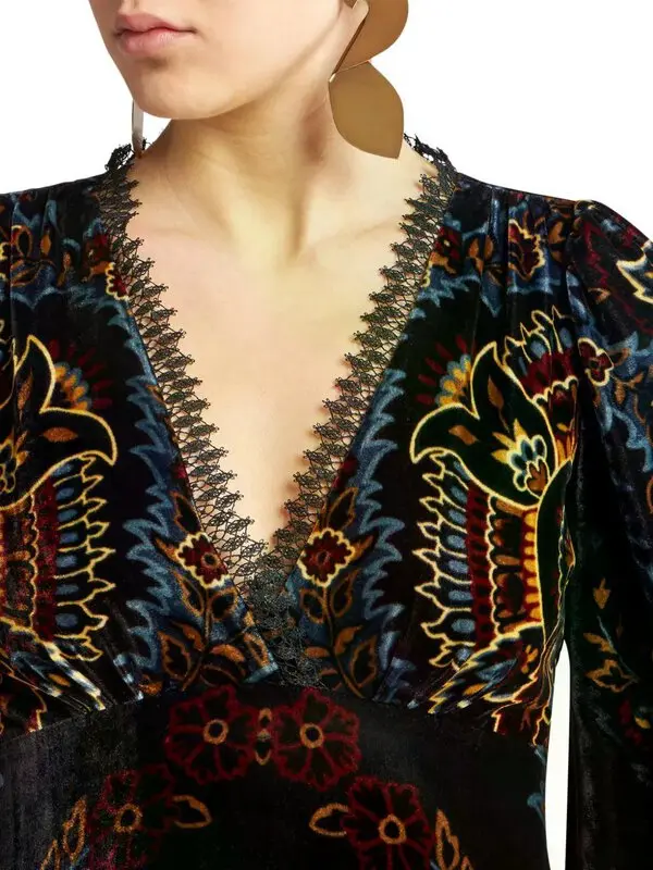 Etro Paisley-print Velvet Midi Dress