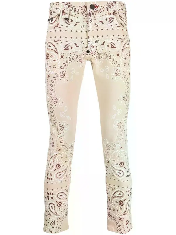 Philipp Plein Bandana Print Skinny Jeans