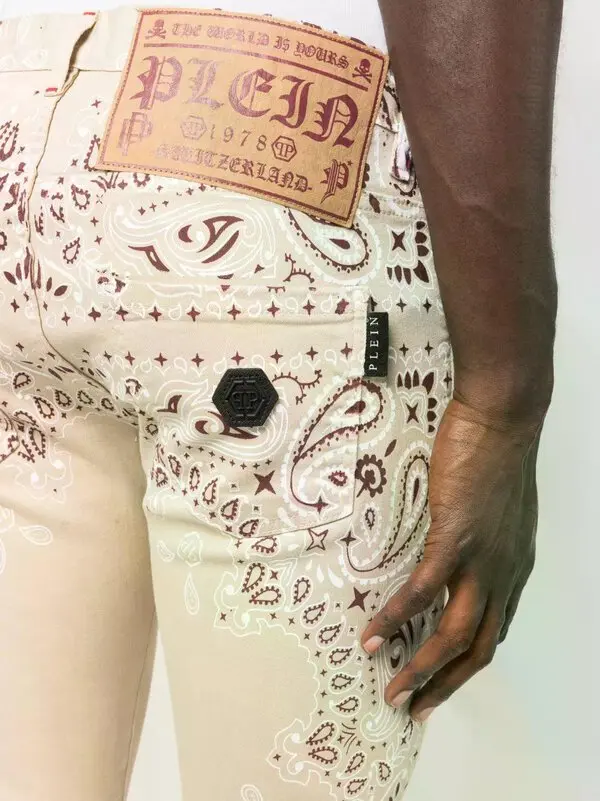 Philipp Plein Bandana Print Skinny Jeans