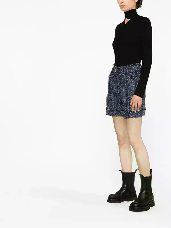 Balmain High-waisted Tweed Shorts