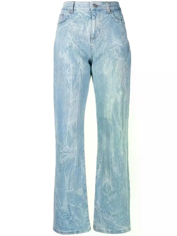 Stella McCartney Crinkle-effect Straight-leg Jeans