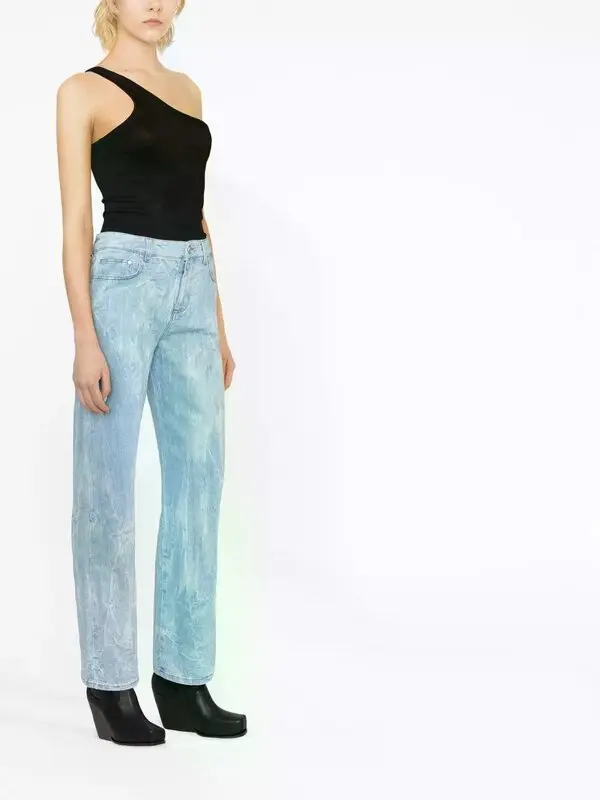 Stella McCartney Crinkle-effect Straight-leg Jeans