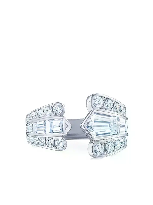Kwiat 18kt White Gold Diamond Cascade Open Ring - Silver