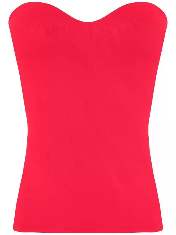 AMIR SLAMA Sweetheart-neck Strapless Top - Red