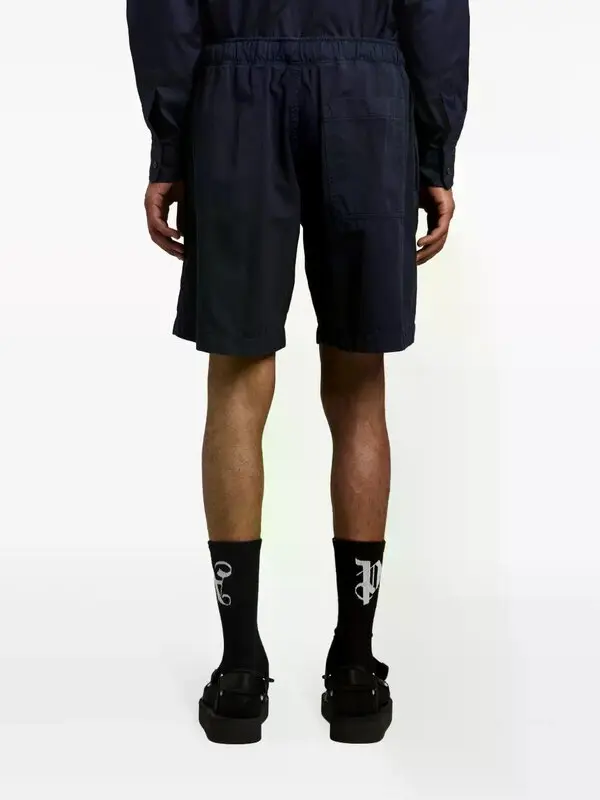 Palm Angels Logo-embroidered Bermuda Shorts - Blue