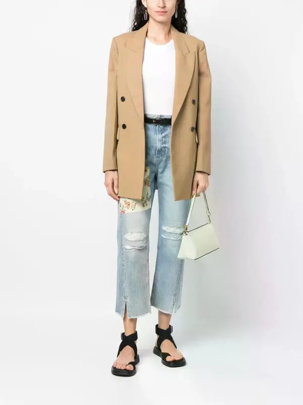 B Sides Cropped Distressed-effect Jeans
