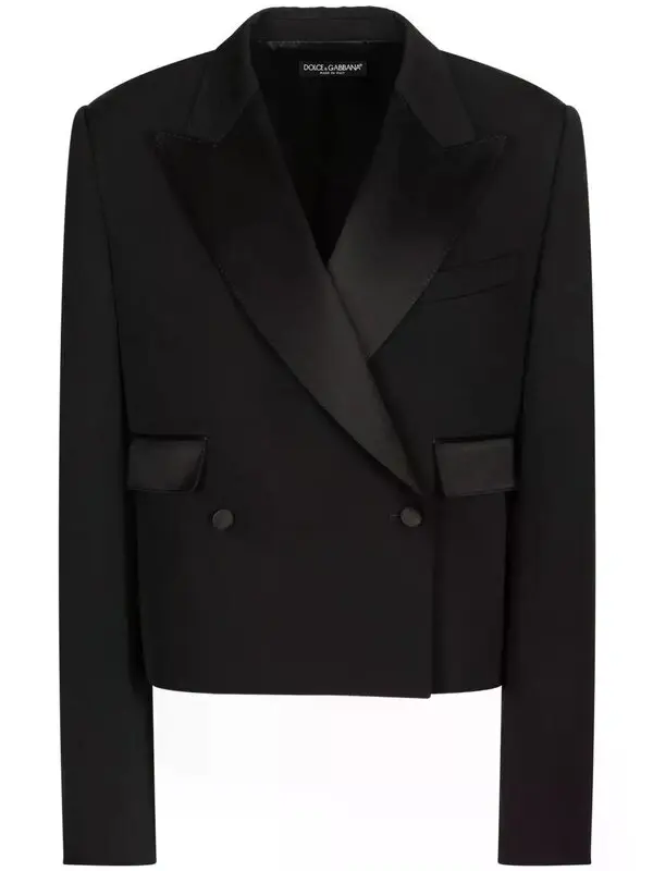 Dolce & Gabbana Double-breasted Gabardine Blazer - Black