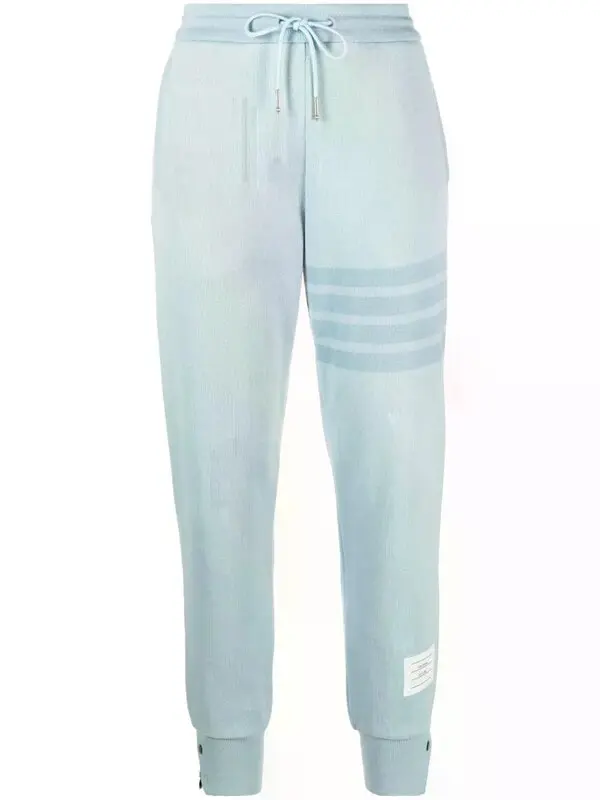Thom Browne 4-bar Stripe Cotton Track Pants - Blue