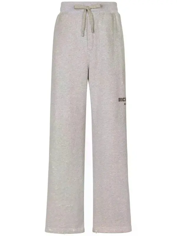 Dolce & Gabbana Logo-print Cotton Track Pants - Grey