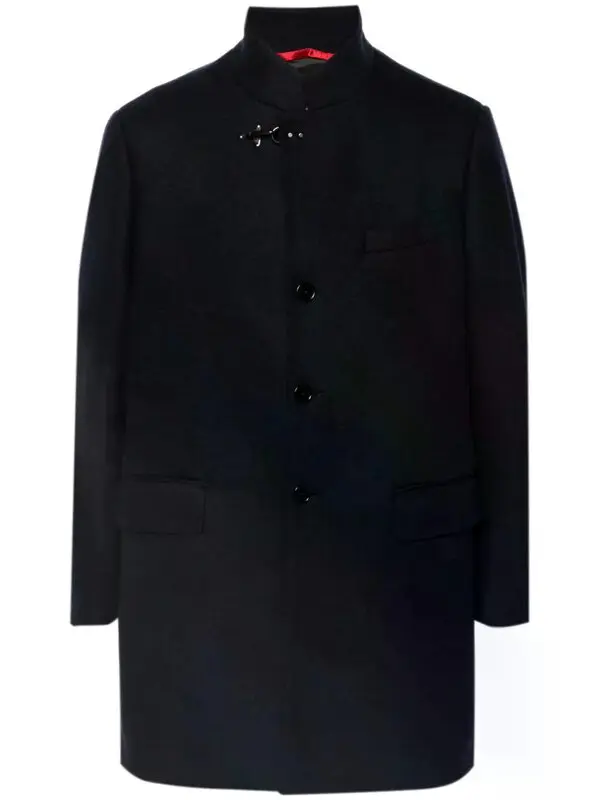 FAY Single-breasted Wool-blend Coat - Blue