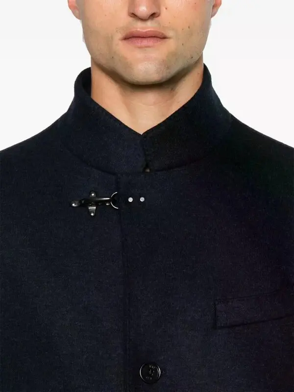 FAY Single-breasted Wool-blend Coat - Blue