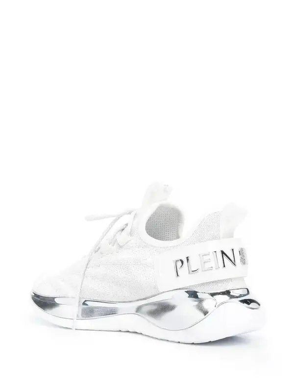PLEIN SPORT Metallic-logo Sneakers - White