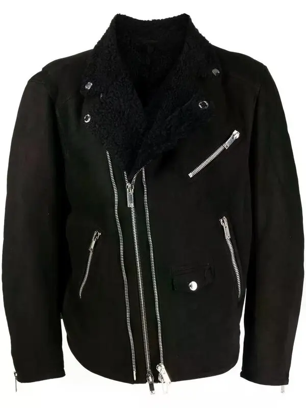 LES HOMMES Suede Biker Jacket