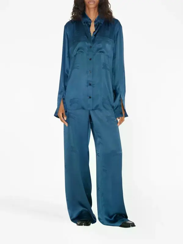 Burberry Logo-jacquard Wide-leg Trousers