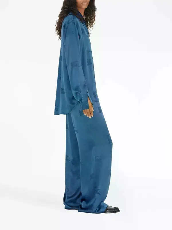 Burberry Logo-jacquard Wide-leg Trousers