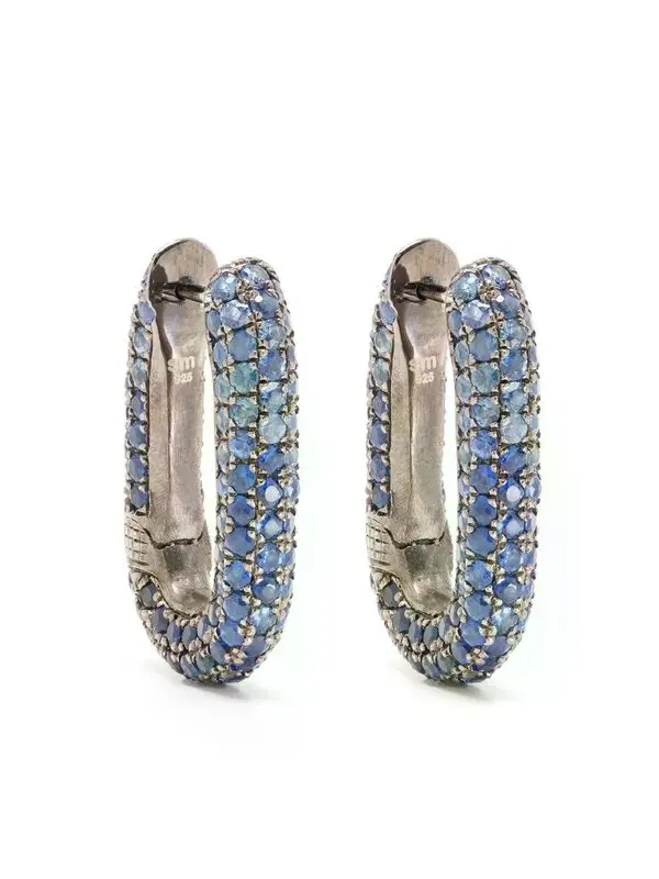 SELIM MOUZANNAR Link Sapphire Earrings - Silver
