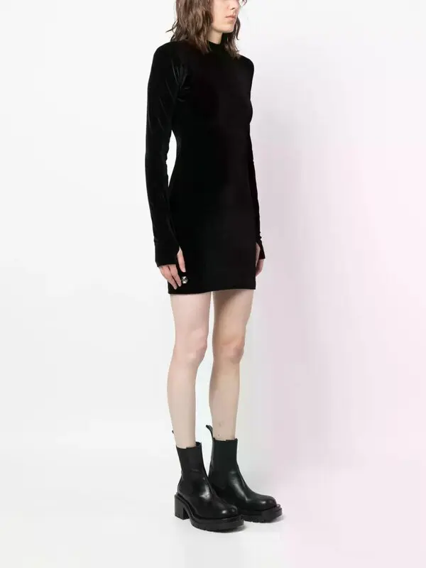 Philipp Plein Logo-plaque Velvet Minidress