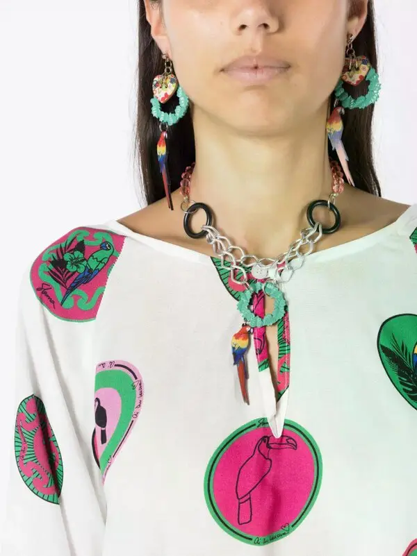 AMIR SLAMA Parrot-motif Contrast Necklace