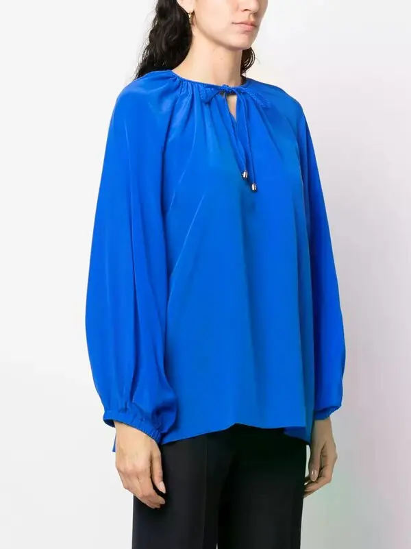 PHAEONIA Self-tie Silk Blouse