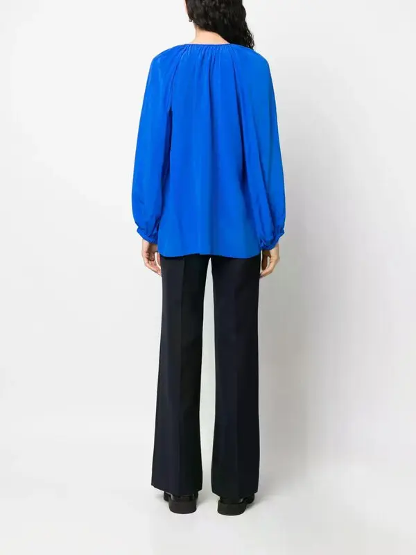 PHAEONIA Self-tie Silk Blouse
