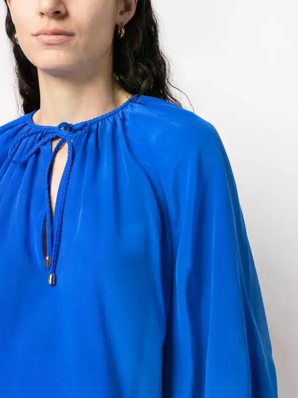 PHAEONIA Self-tie Silk Blouse