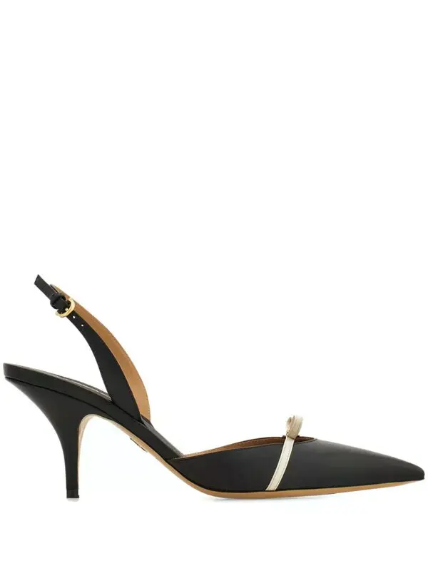 FERRAGAMO Leather Slingback Pumps - Black