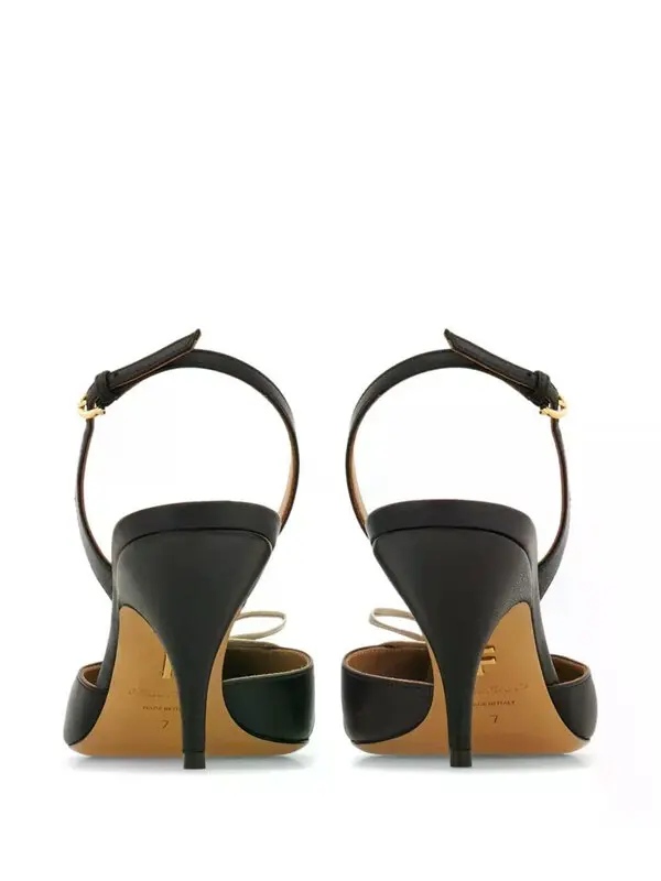 FERRAGAMO Leather Slingback Pumps - Black
