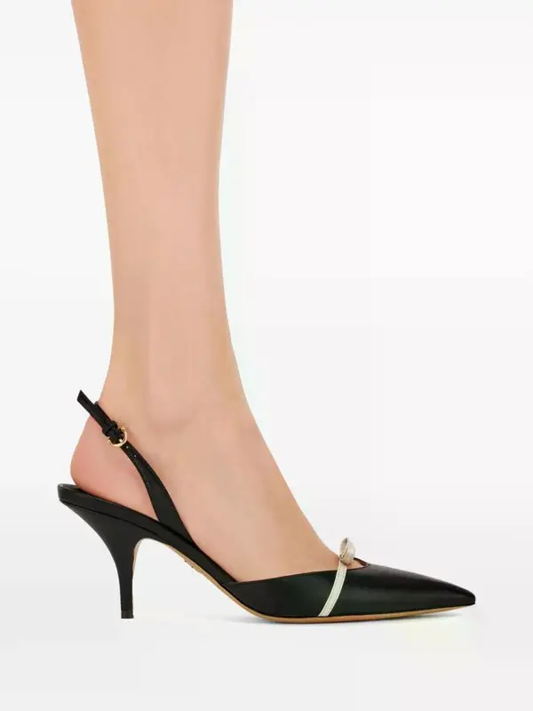 FERRAGAMO Leather Slingback Pumps - Black