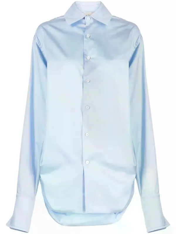 WOERA Drawstring Cotton Shirt