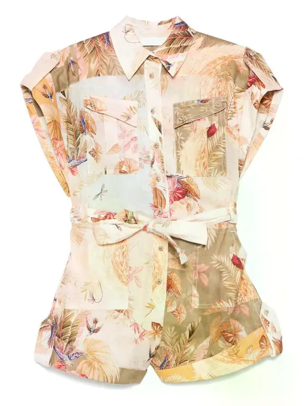 Zimmermann Ascension Playsuit - Neutrals