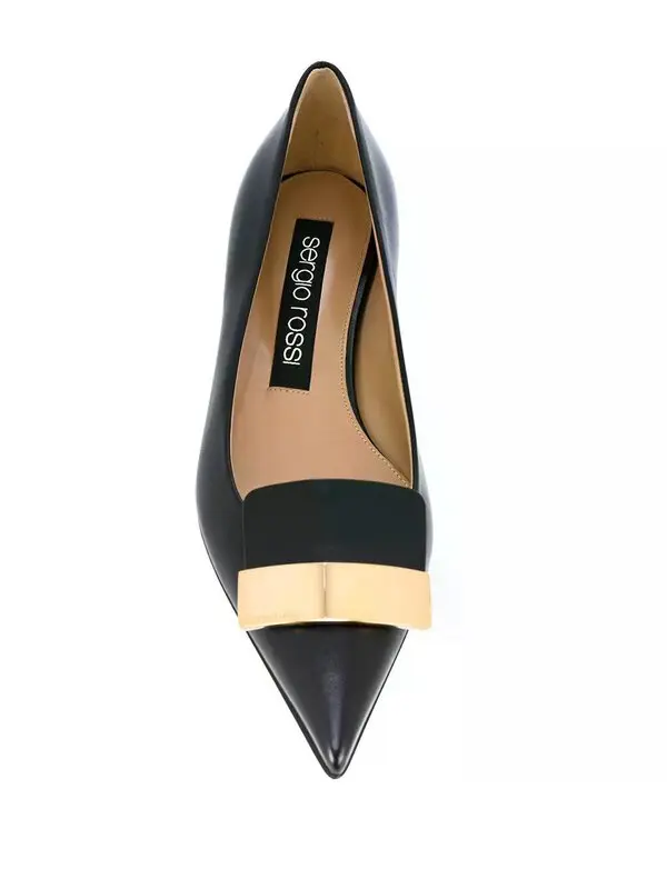SERGIO ROSSI Logo Plaque Ballerinas