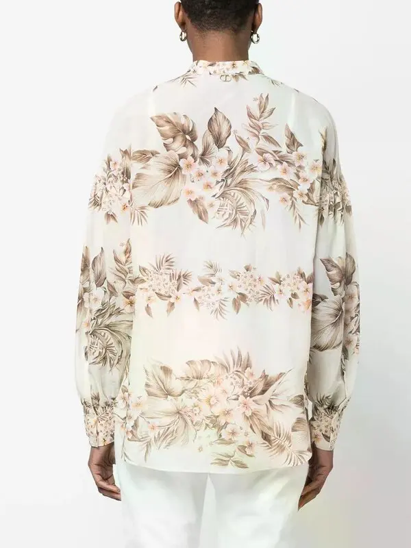 TWINSET Floral Print Shirt - Neutrals