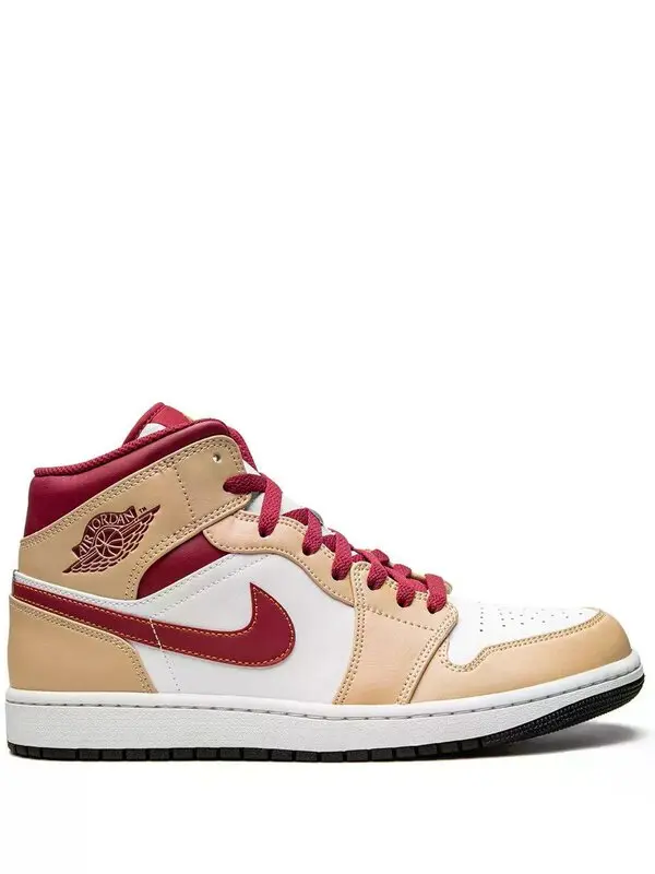 JORDAN 1 Mid Light Curry Sneakers - White