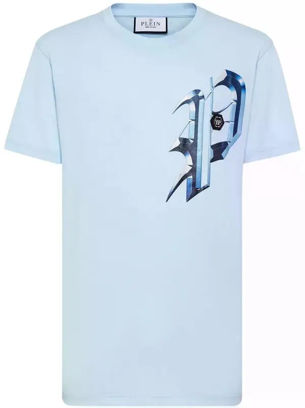 Philipp Plein Logo-print Cotton T-shirt - Blue
